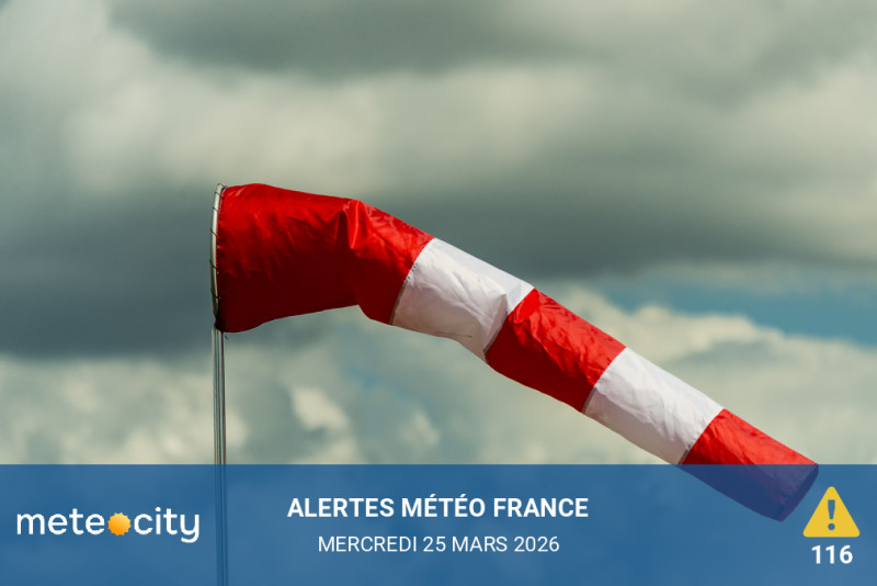 Alerte météo : 61 départements en vigilance ce mercredi 25 mars 2026